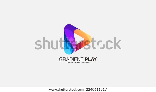 Gradient Play Vector Design Logo Template Stock Vector (Royalty Free ...