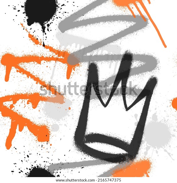 Graffiti Spray Paint Seamless Pattern Vector Stock Vector (Royalty Free ...