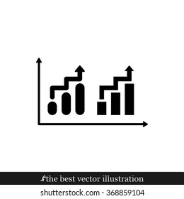 Continuous Line Drawing Graph Arrow Arro Stock Vector (Royalty Free ...