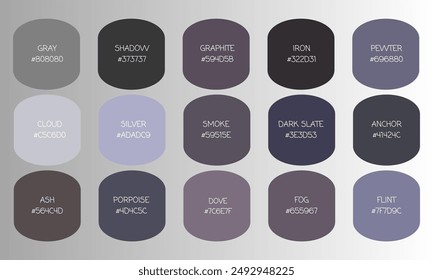 Gray Color Guide Palette Color Names Stock Vector (Royalty Free ...
