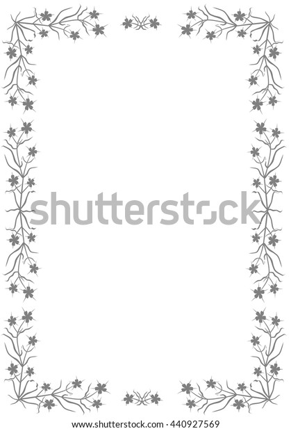 Gray Floral Border Vector Illustration Stock Vector (Royalty Free ...