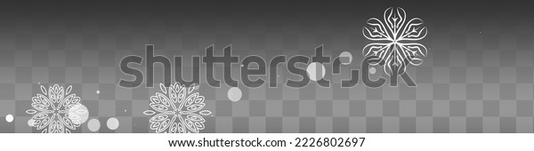 Gray Snowflake Vector Transparent Panoramic Background Stock Vector ...
