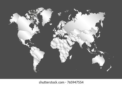 Gray World Map Vector: Stock-Vektorgrafik (Lizenzfrei) 765947554 ...