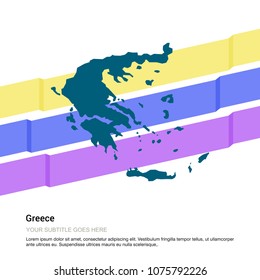Greece Map Design White Background Vector Stock Vector (Royalty Free ...