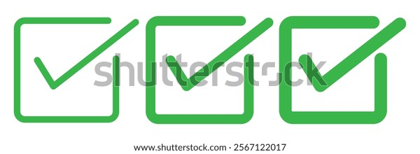 Green Checkmark Icon Set Green Tick Stock Vector (Royalty Free ...