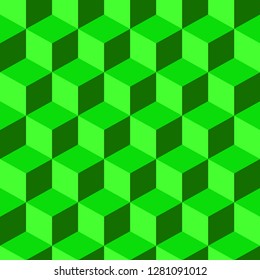 Green Cube Pattern Endless Cubic Background Stock Vector (Royalty Free ...