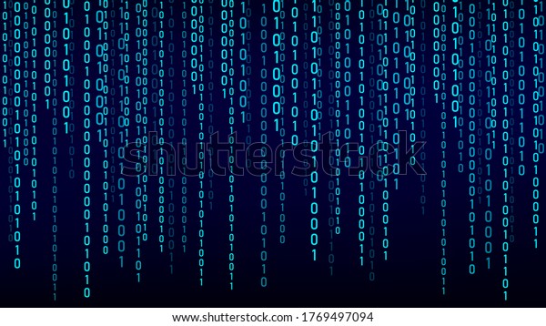 Green Matrix Background Stream Binary Code Stock Vector (Royalty Free ...