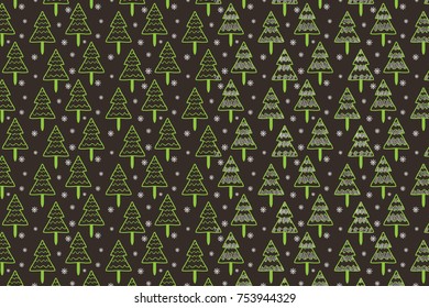 Green Pine Tree Pattern Stock Vector (Royalty Free) 753944329 ...