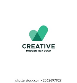 Green Tick Triangle Shape Logo Design Stock Vector (Royalty Free ...