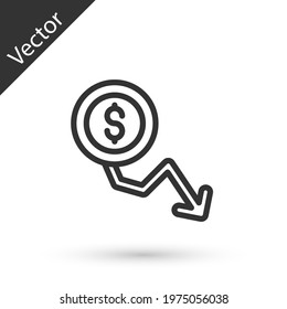 Decrease Arrow Coin Dollar Money Flat Stock Vector (Royalty Free) 1562945341 | Shutterstock