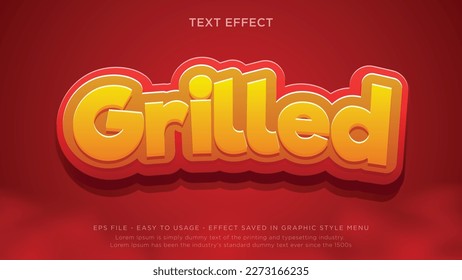 Editable Grill Barbeque 3d Text Effect Stock Vector (Royalty Free ...
