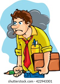 Grumpy Young Man Vector Clip Art Stock Vector (Royalty Free) 422943301 ...