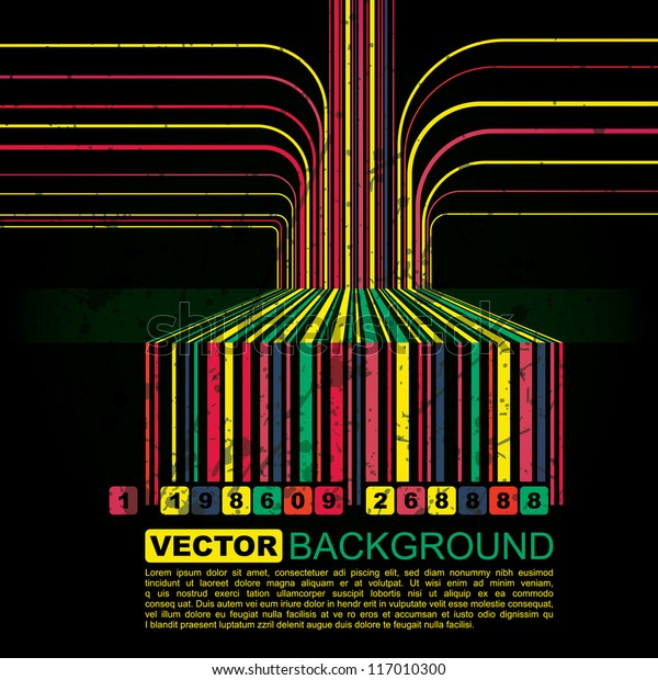 Grunge Barcode Background Vector Stock Vector (Royalty Free) 117010300 ...