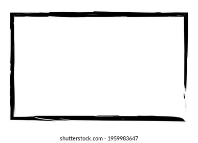 Grungy Rectangular Frame Border Plaque Outline: vector de stock (libre ...