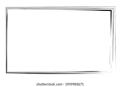 Grungy Rectangular Frame Border Plaque Outline Stock Vector (Royalty ...