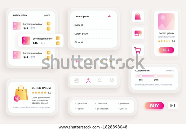 Gui Elements Shopping Mobile App Shopping Stock Vector (Royalty Free ...