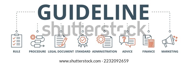 Guideline Banner Web Icon Vector Illustration Stock Vector (Royalty ...
