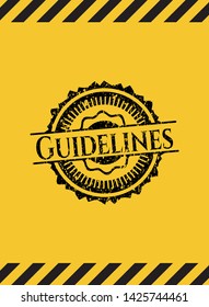 Guidelines Grunge Warning Sign Emblem Vector Stock Vector (Royalty Free ...