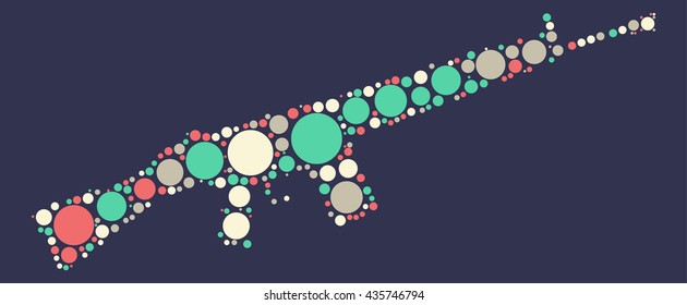 Gun Shape Vector Design By Color Stock Vector (Royalty Free) 435746794 ...