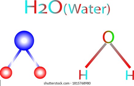H20 Water Molecule Vector Illustrator Stock Vector (Royalty Free ...