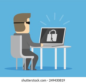 Hacker Breaks Into Computer Stock Vector (Royalty Free) 249430819 | Shutterstock