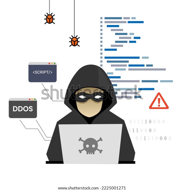 Hacker Coding Script Attack Weak System Stock Vector (Royalty Free ...