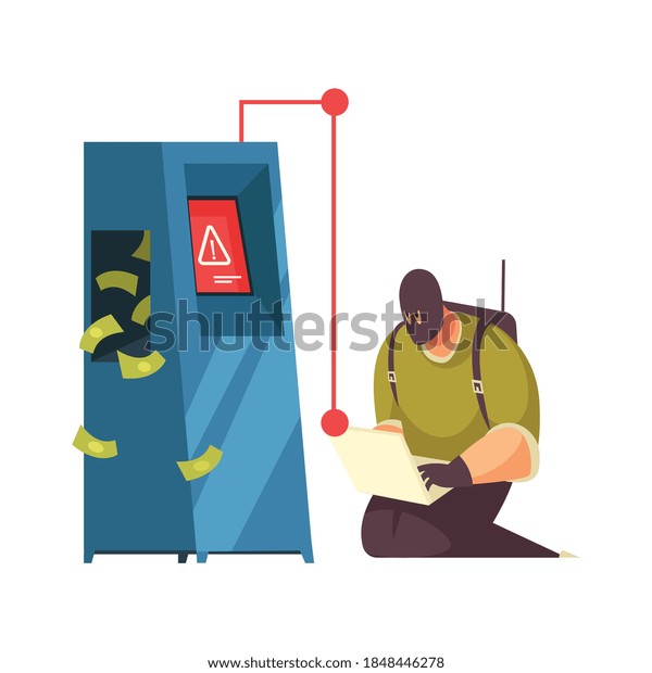 Hacker Composition Atm Machine Being Hacked Stock Vector (Royalty Free ...