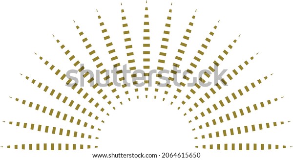 Half Circle Light Rays Golden Vintage Stock Vector (Royalty Free ...