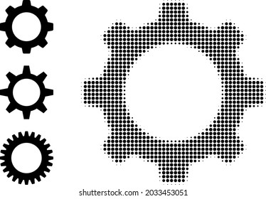 Moving Pixelated Cog Pictogram Halftone Version Stock Vector (Royalty ...