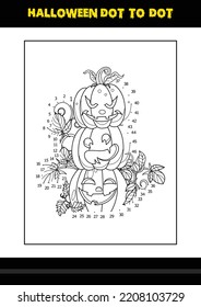 Halloween Dot Dot Coloring Page Kids Stock Vector (Royalty Free ...