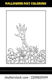 Halloween Dot Coloring Page Kids Line Stock Vector (Royalty Free ...