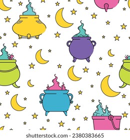 745 Witches Cauldron Outline Style Stock Vectors and Vector Art ...