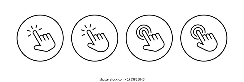 Hand Click Icon Set Pointer Icon Stock Vector (Royalty Free) 1953925843 | Shutterstock