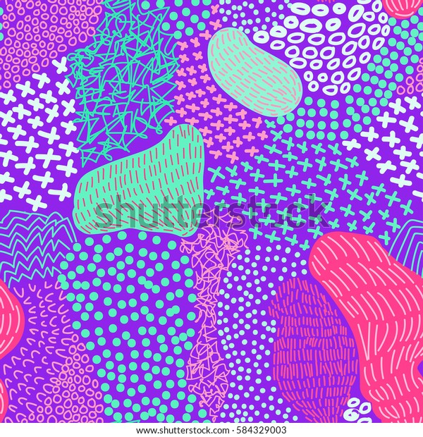 Hand Draw Vector Seamless Pattern Purple Stock Vector (Royalty Free ...