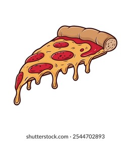 Hand Drawing Pizza Slice Vector Illustration Stock Vector (Royalty Free ...