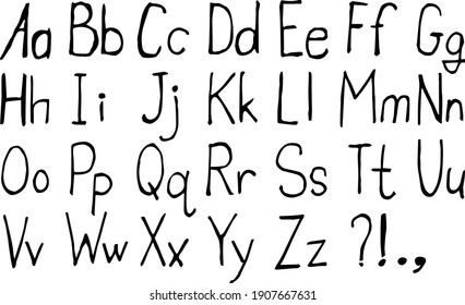 Hand Drawing Vector Alphabet Script Font Stock Vector (Royalty Free) 1907667631 | Shutterstock