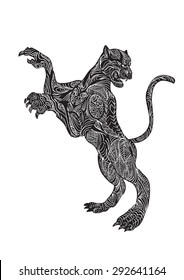 Hand Drawn Black Panther Zentangle Style Stock Vector (Royalty Free ...