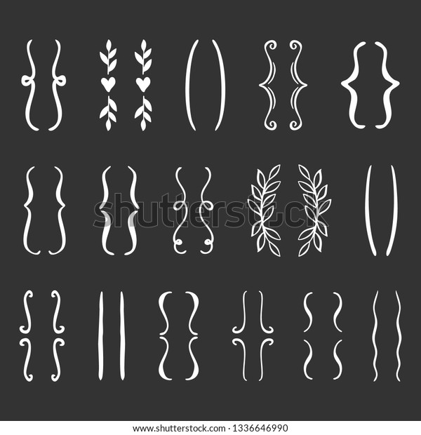 Hand Drawn Brackets Set Vector Doodle Stock Vector (Royalty Free ...