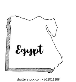 Hand Drawn Egypt Map Vector Illustration Stock Vector (Royalty Free ...