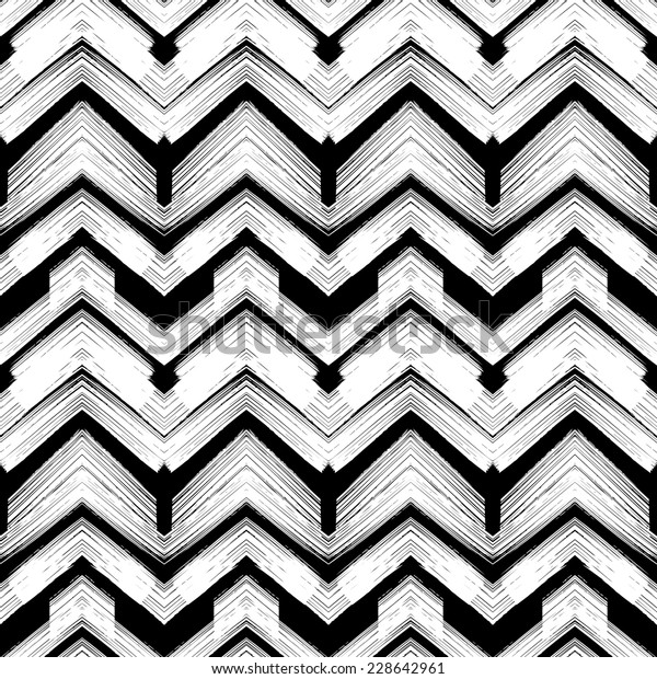Hand Drawn Pattern Brushed Zigzag Lines Stock Vector (Royalty Free ...