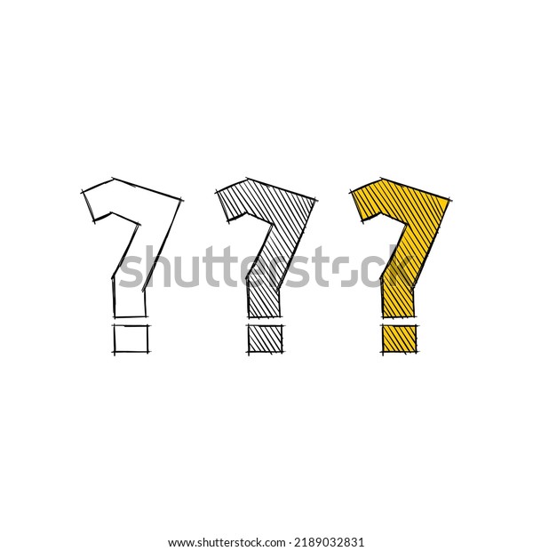 Hand Drawn Question Mark Scribble Outline: เวกเตอร์สต็อก (ปลอดค่า ...