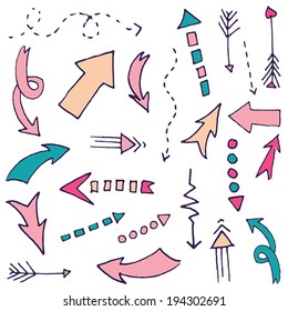 Various Arrows Cute Pink Color Simple Stock Vector (Royalty Free ...