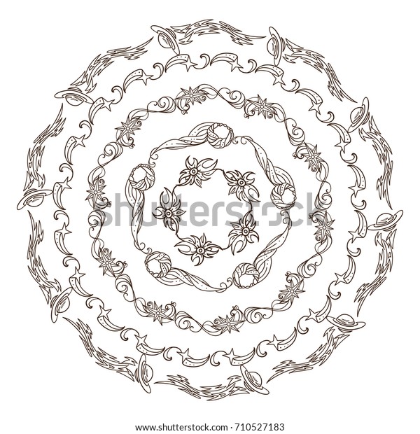 Hand Drawn Vector Coloring Page Abstract Stock Vector (Royalty Free ...