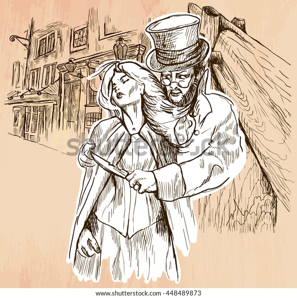 Hand Drawn Vector Jack Ripper His Stock Vector (Royalty Free) 448489873 ...