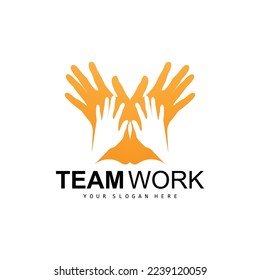 Hand Logo Teamwork Vector Team Company Stock Vector (Royalty Free) 2239120059 | Shutterstock