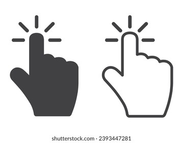 Hand Mouse Cursor Pointer Outline Icon Stock Vector (Royalty Free ...