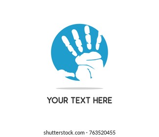 Hand Print Logo Design Stock Vector (Royalty Free) 763520455 | Shutterstock