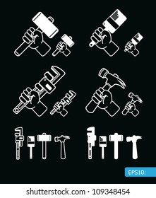 Hand Tools Icon Set Vector Stock Vector (Royalty Free) 109348454 ...