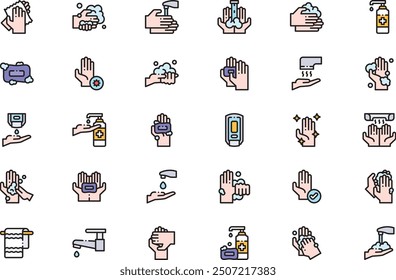 Hand Washing Icons Collection Vector Illustration Stock Vector (Royalty ...