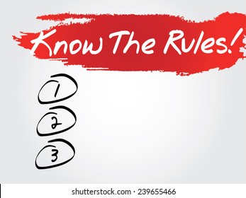 Know Rules Blank List Concept Background Stock Illustration 354001178 ...
